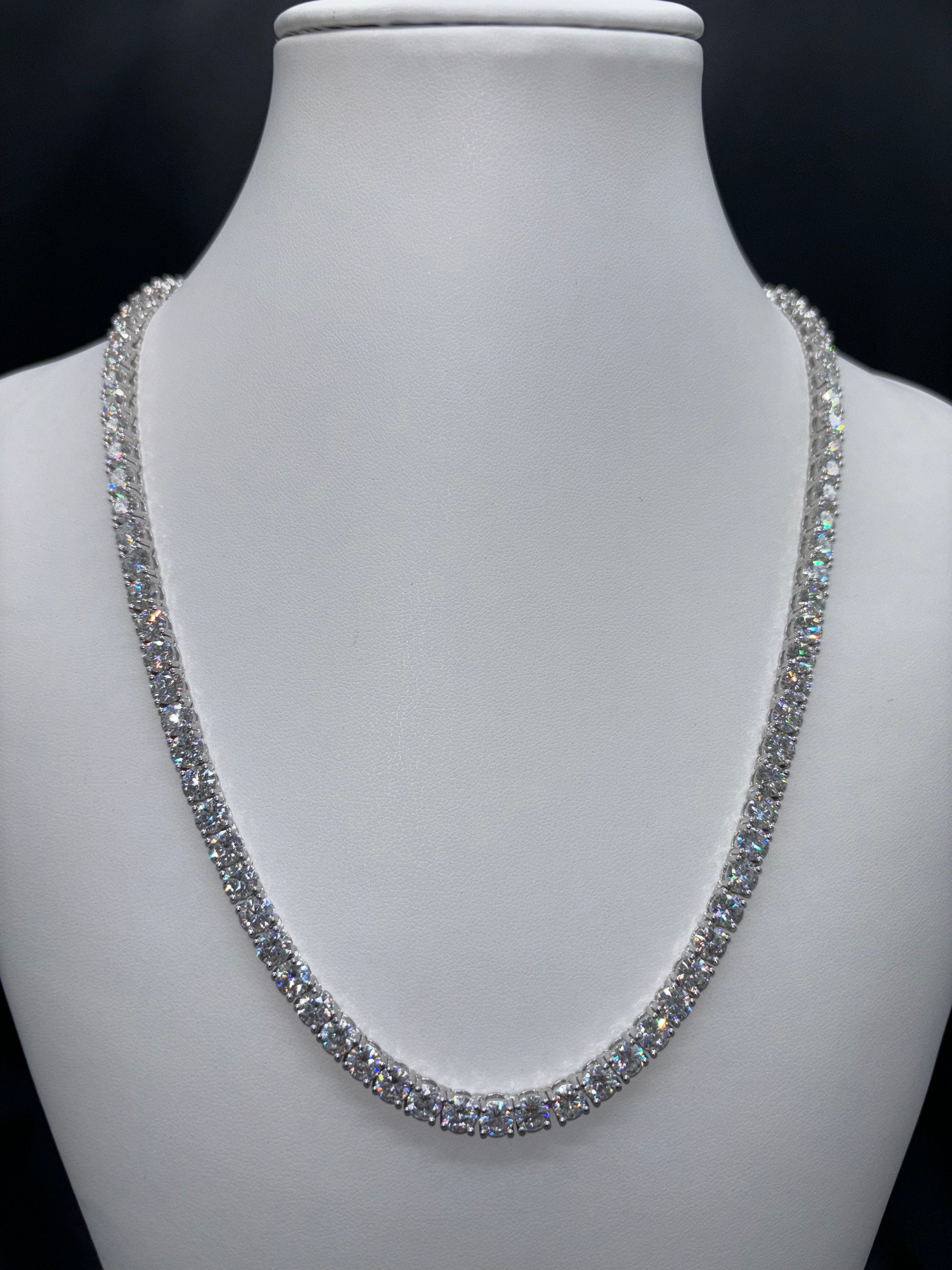 22" VVS Moissanite Diamond Tennis Chain 5mm – moissanitegrillzshop